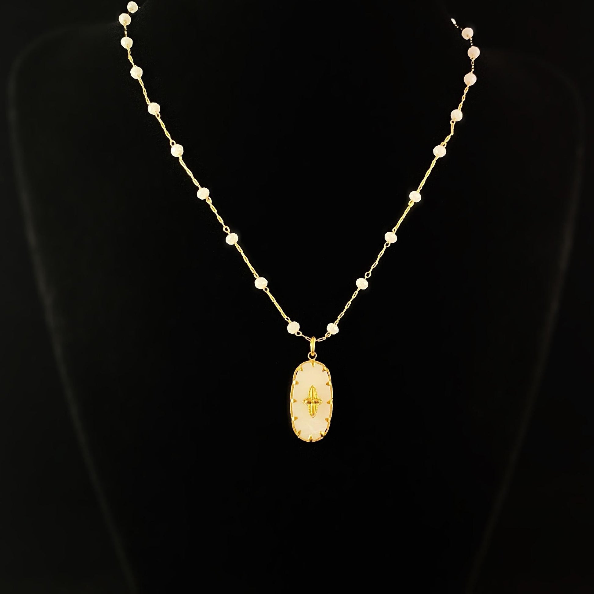 White Oval Pendant Necklace - La Vie Parisienne by Catherine Popesco ...